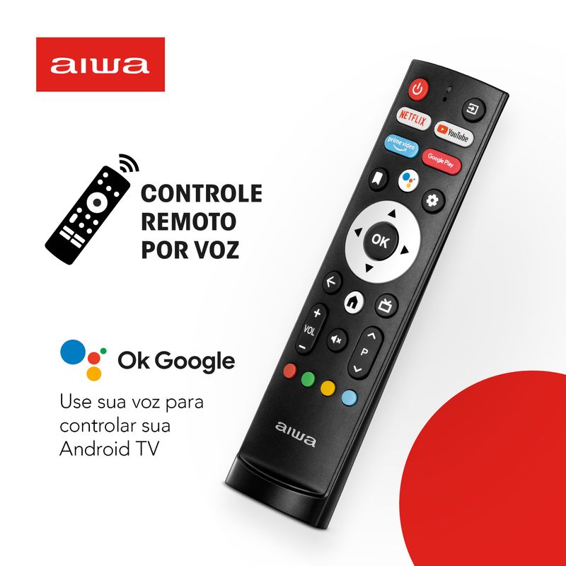 Smart TV Aiwa 50” Android, 4K, Comando de voz, Dolby Áudio, HDR10 - AWS-TV-50-BL-02-A
