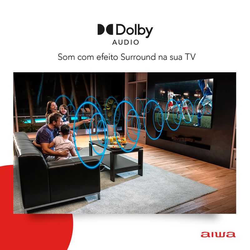 Smart TV Aiwa 43” Android, Full HD, Comando de voz, Dolby Audio, HDR10 ...