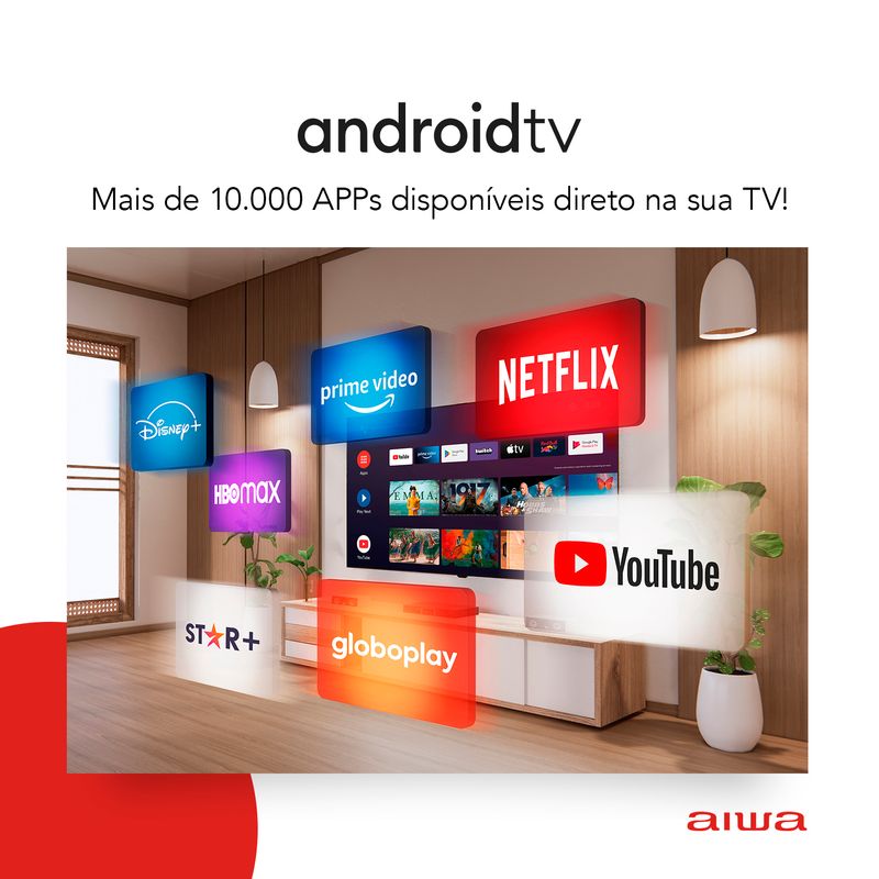 Smart TV Aiwa 43” Android, Full HD, Comando de voz, Dolby Audio, HDR10 ...